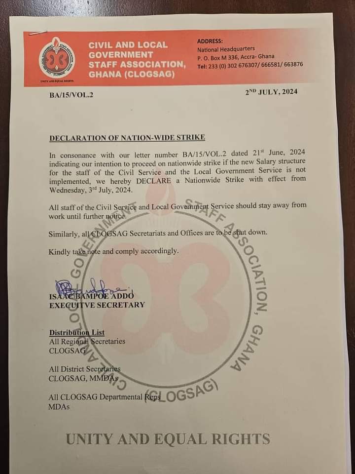 CLOGSAG declares nationwide strike